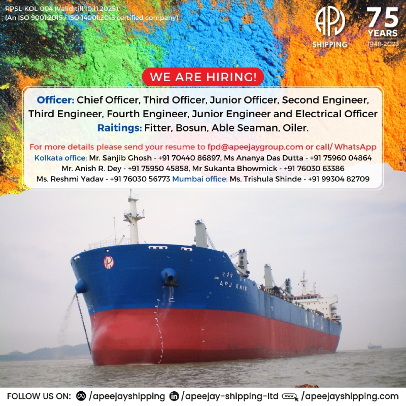Advertisement of Apeejay shipping ltd.