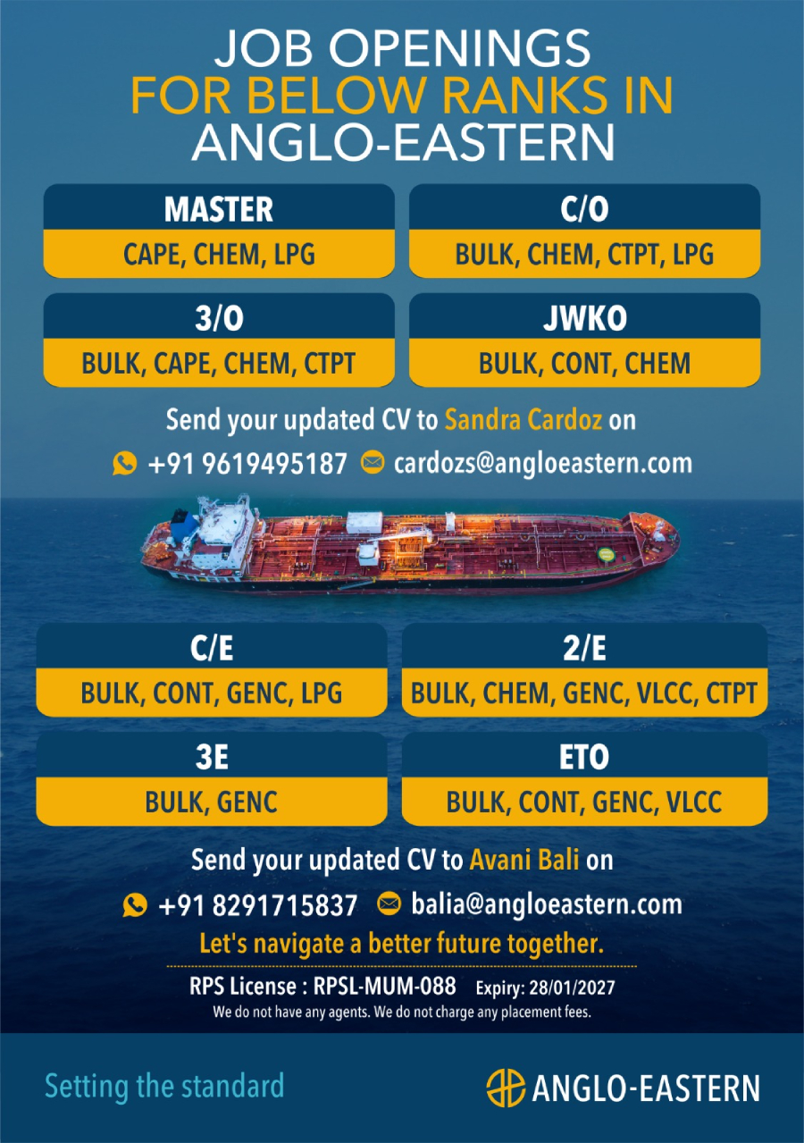 Advertisement of Anglo Eastern Ship Management (India) Private Limited